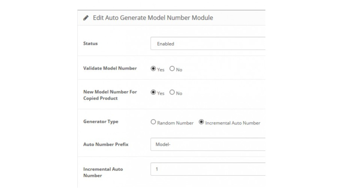 Auto Generate Model SKU Auto Generate Model SKU